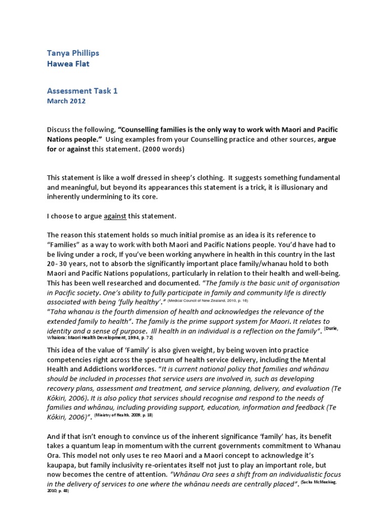 Counselling Families Is The Only Way To Work With Maori and Pacific ...