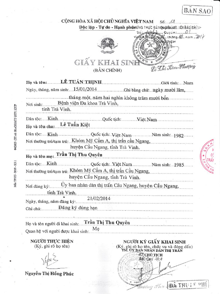 Giấy khai sinh | PDF