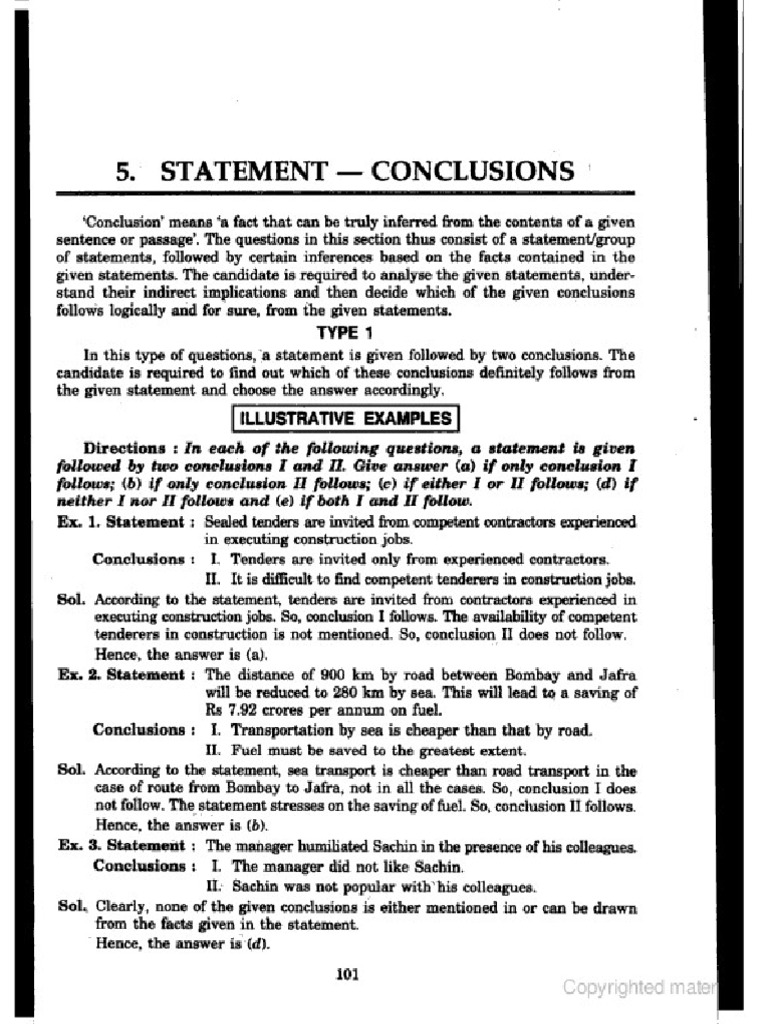 Statement and Conclusions | PDF