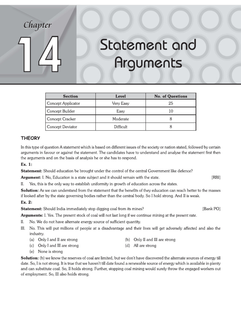 Statement and Arguments | PDF