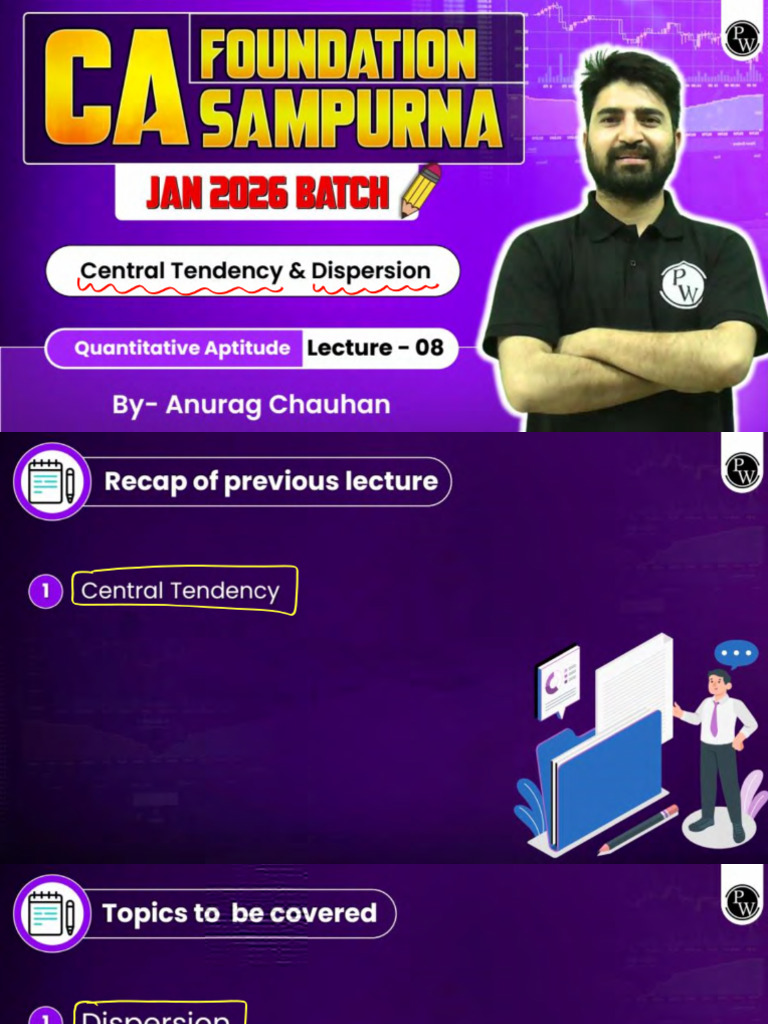 Measures of Central Tendency and Dispersion 08 Class Notes | PDF