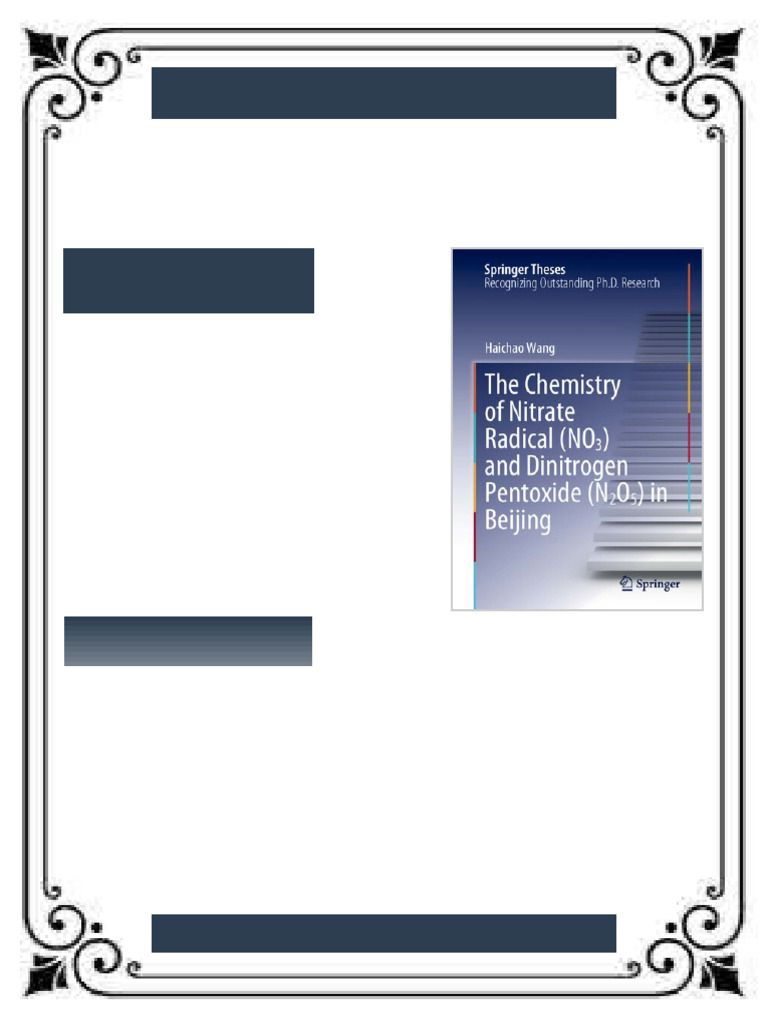 The Chemistry of Nitrate Radical (NO3) and Dinitrogen Pentoxide (N2O5) in Beijing 1st Edition ...