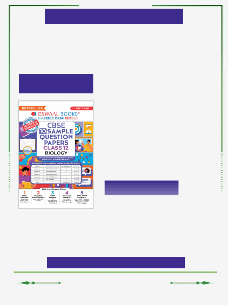 CBSE 10 sample Question papers Class 12 Biology 15th Edition Oswaal ...