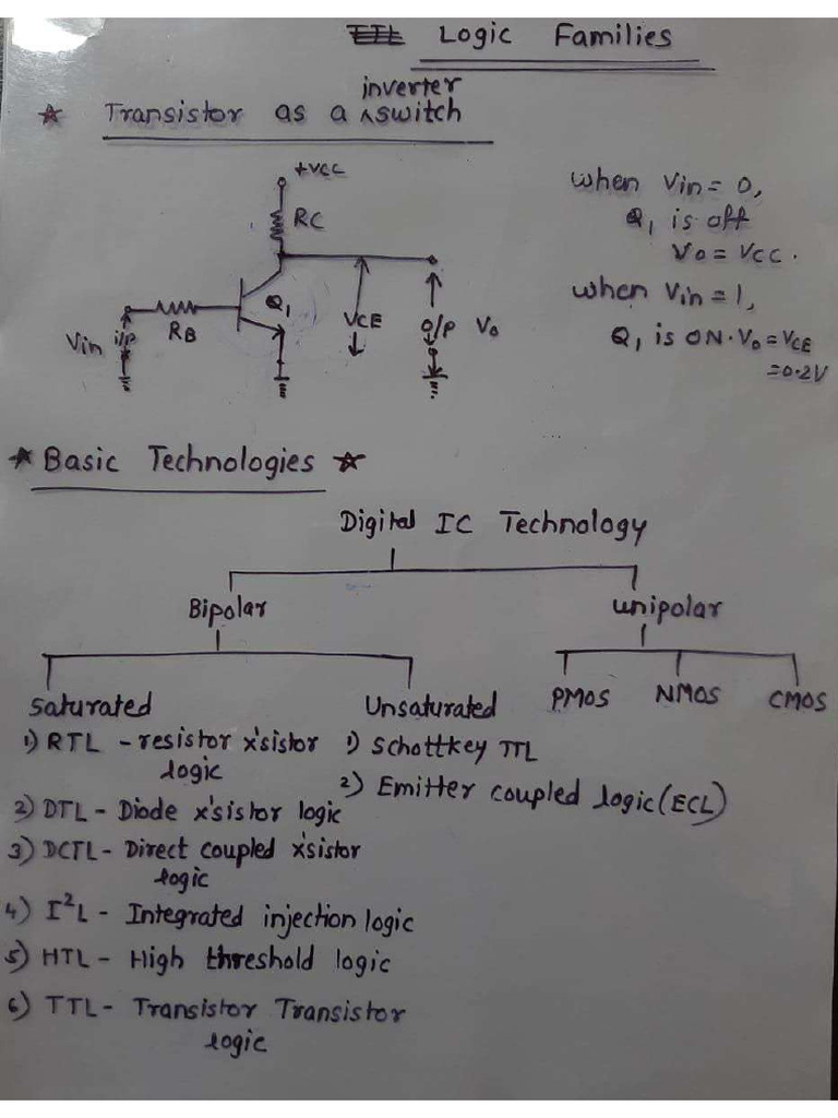 Logic Families - Part 1 | PDF