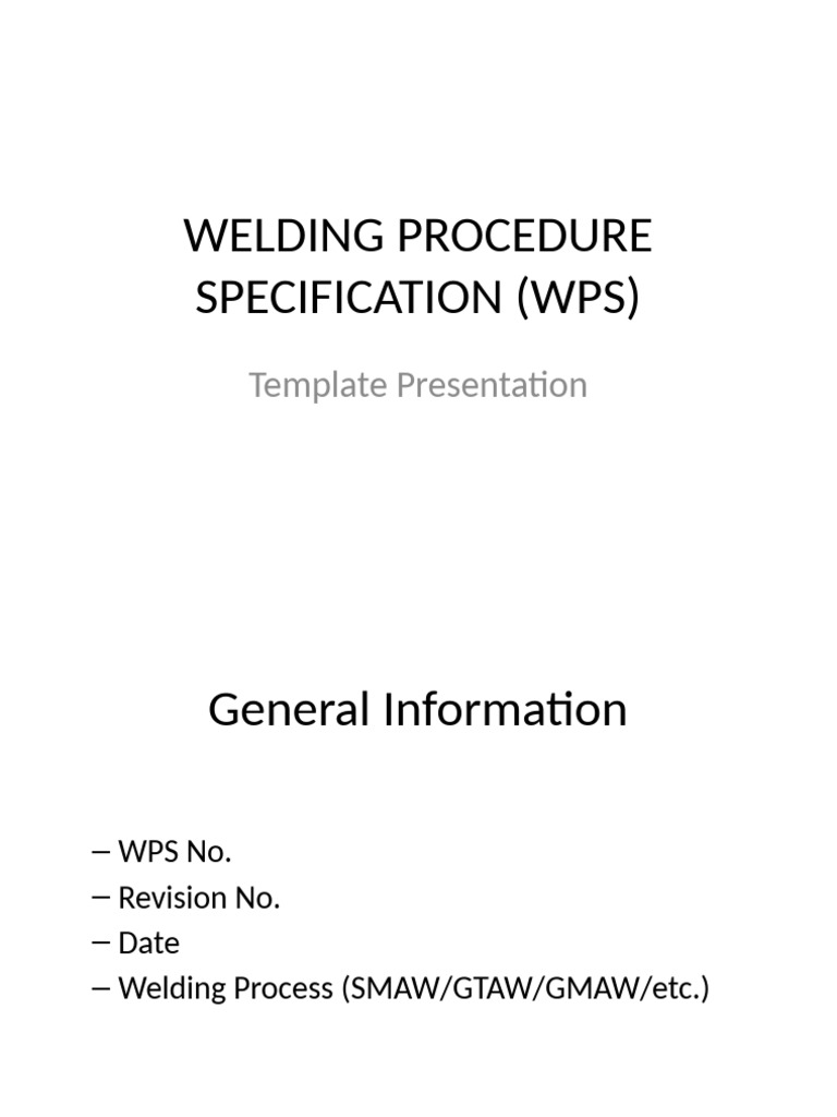Welding Procedure Specification Template | PDF