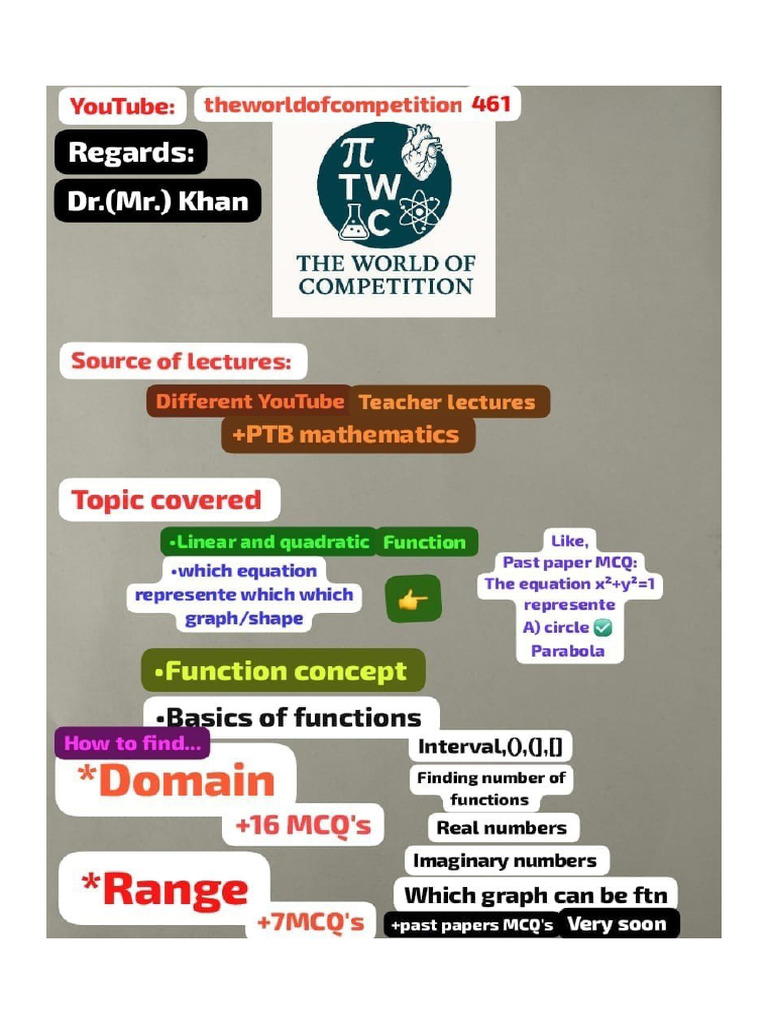 Function Lecture PDF for HEC USAT M,E,CS 2025 | PDF