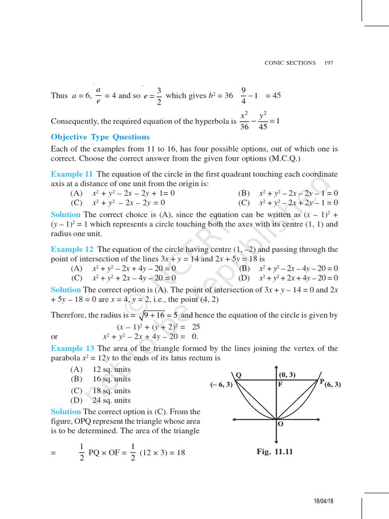 Conic Sections: Equations and Examples | PDF | Elementary Geometry ...