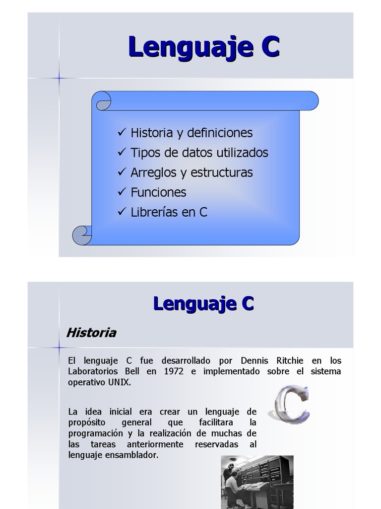 Lenguaje C | PDF | Programa de computadora | Programación