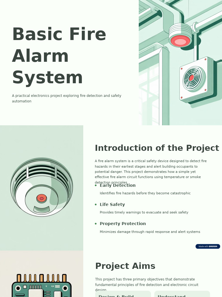 Basic Fire Alarm System Project Guide | PDF | Transistor | Resistor