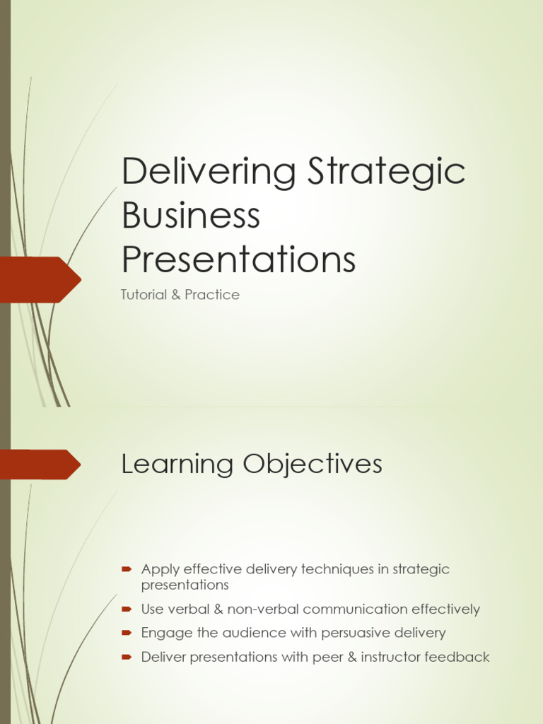 Delivering Strategic Presentations.......... | PDF | Body Language | Psychological Concepts