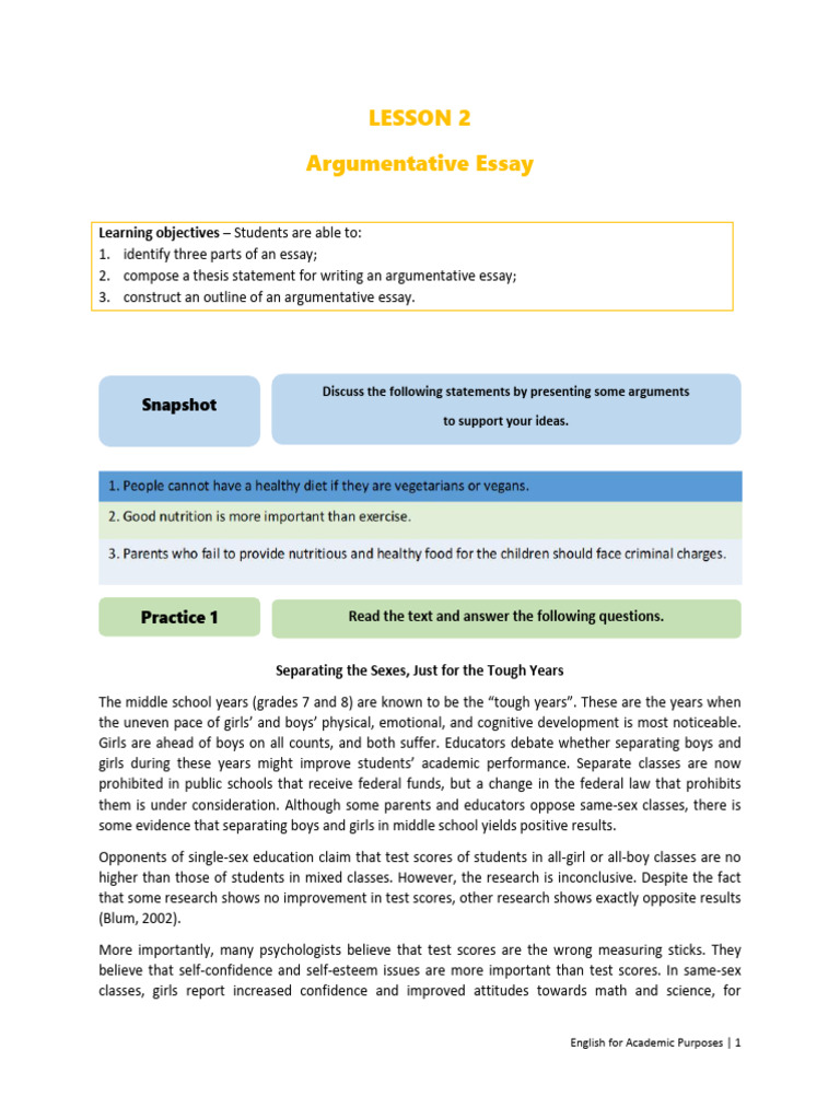 Argumentative Essay Writing Guide | PDF | Essays | Psychological Concepts