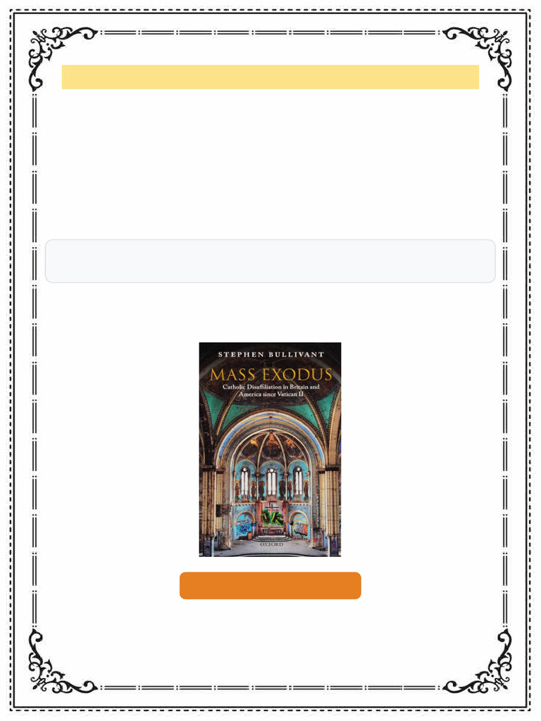 Mass Exodus 2nd Edition Stephen Bullivant Available Instantly | PDF ...