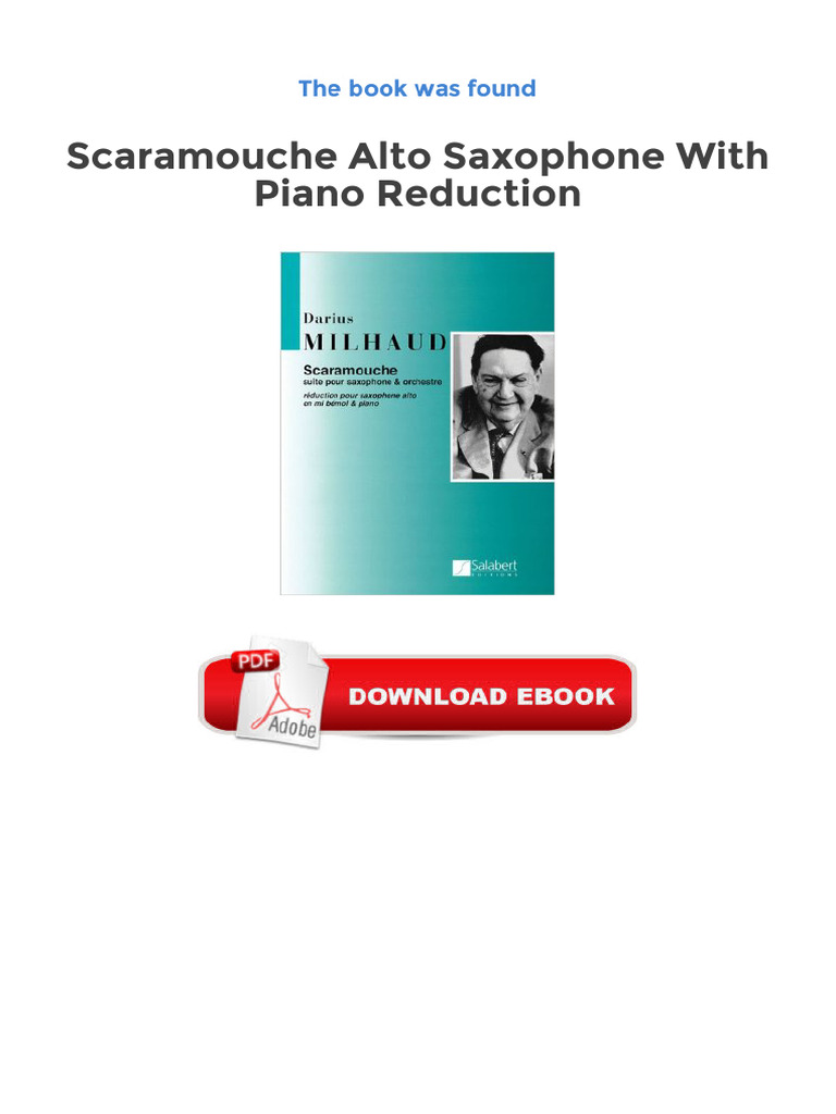 [PDF] Scaramouche Alto Saxophone With Piano Reduction | PDF