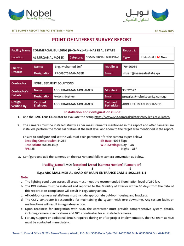 Commercial Building (b+g+m+1+r) Moi Poi Survey Report | PDF | Camera
