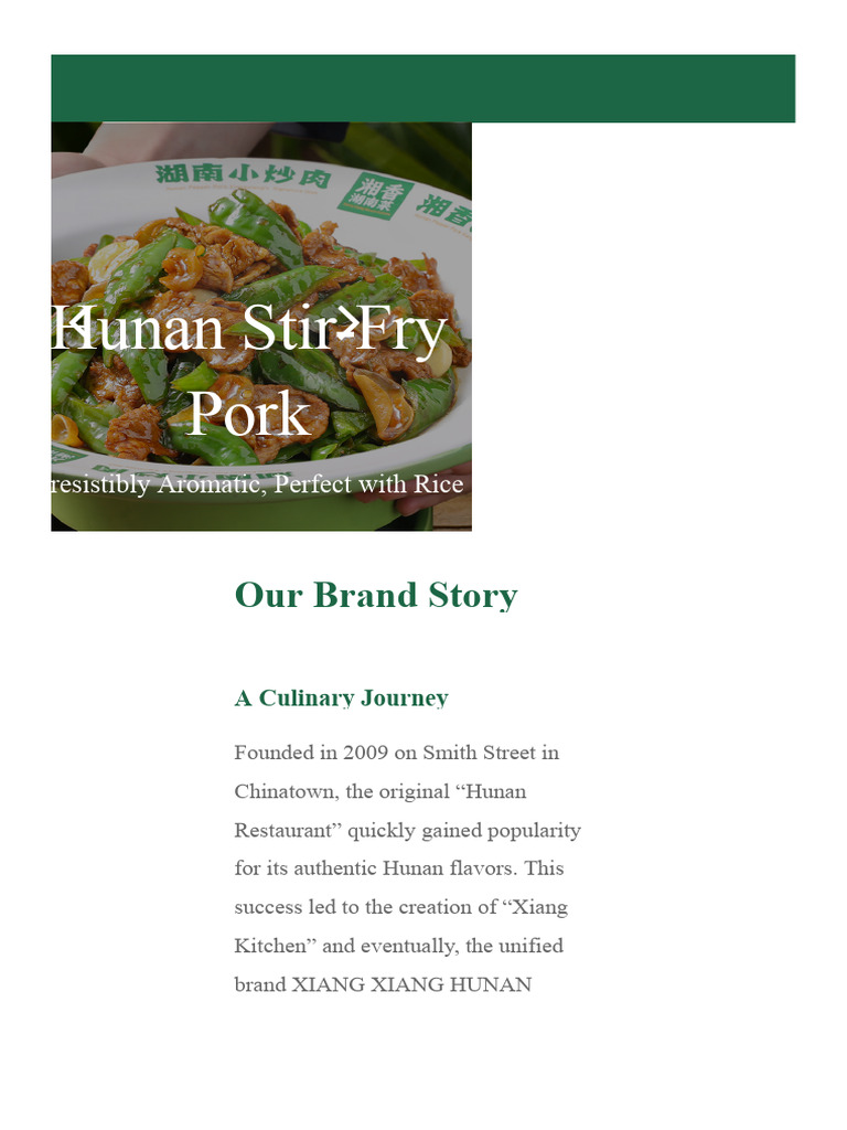 Xiang Xiang Hunan Pork Menu Highlights | PDF | Chinese Cuisine | Stir ...