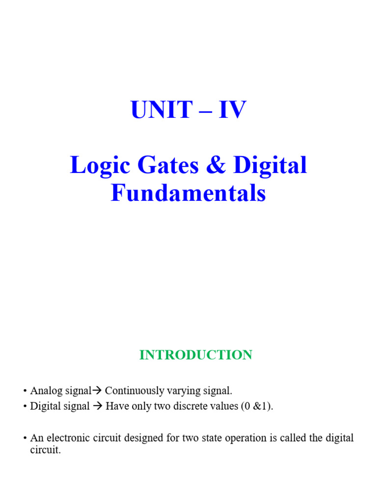 M4 Logic Gates and Digital Fundamentals (Part 1) | PDF | Mathematics ...