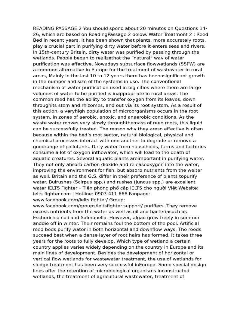 READING PASS | PDF | Water | Sewage Treatment