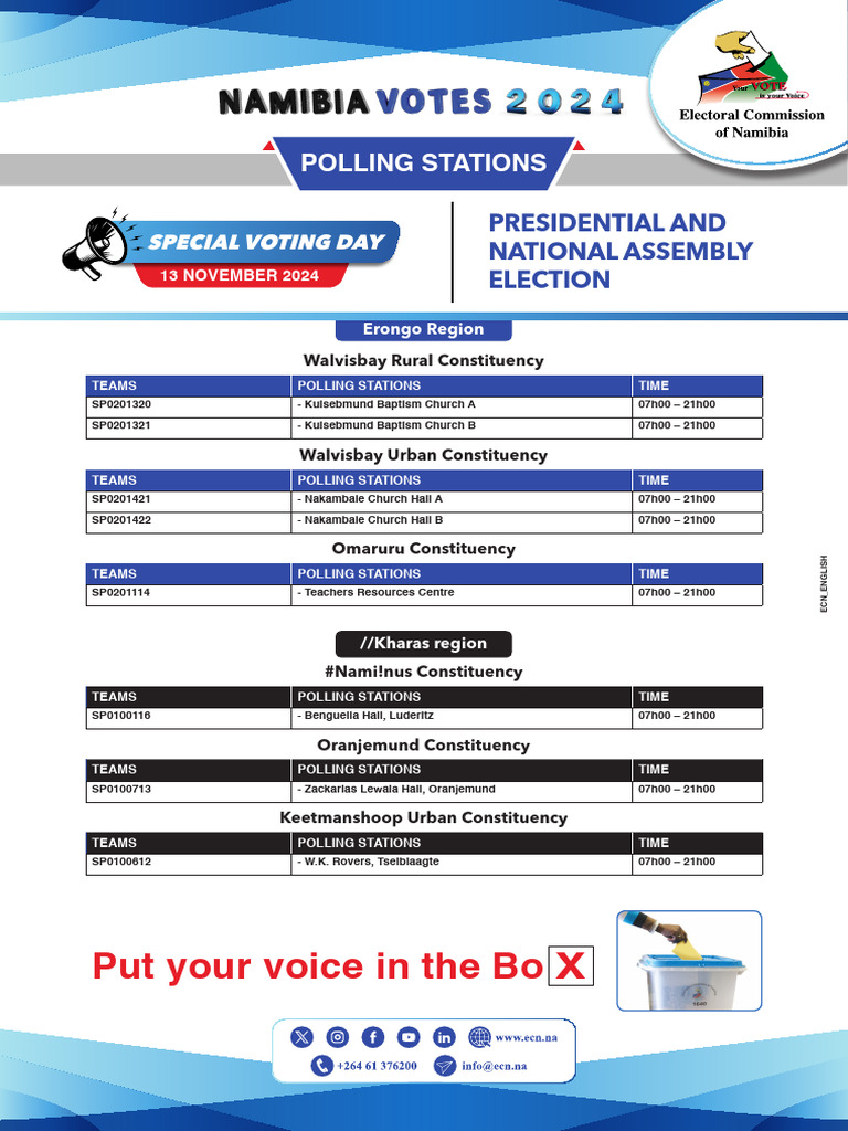 Special Voting Polling Stations in Country (1) | PDF | Government ...