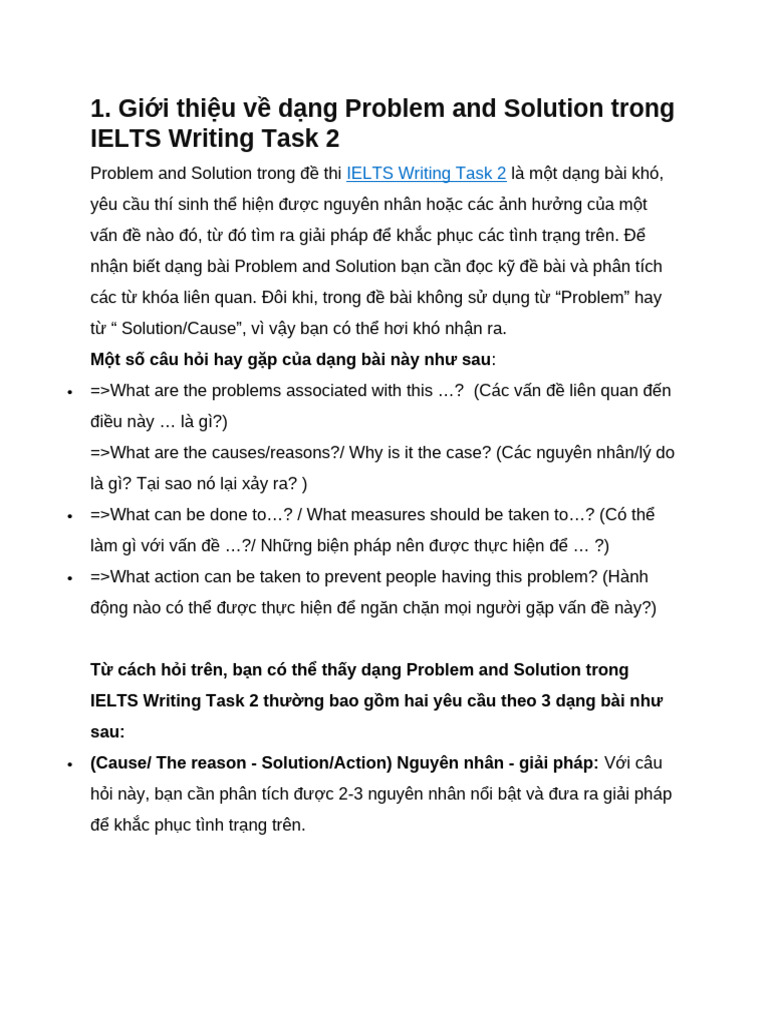 Writing Task 2 Problem and Solution | PDF