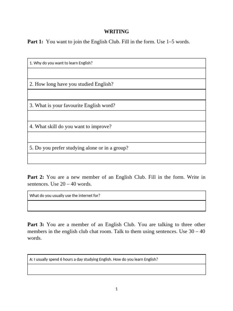 English Club Membership Activities Guide | PDF