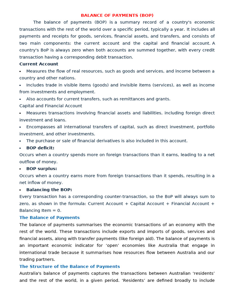 Bop | PDF | Capital Account | Balance Of Payments