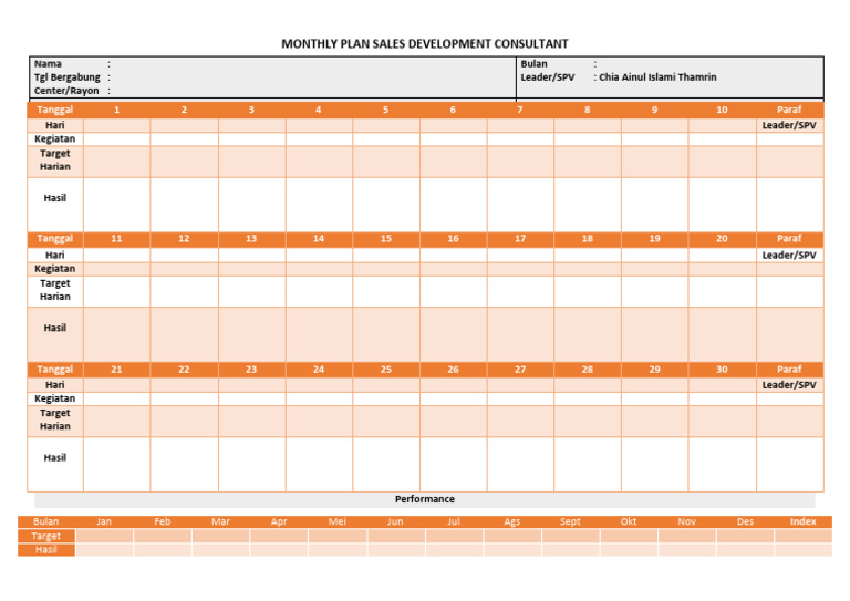 Monthly Sales Development Plan | PDF