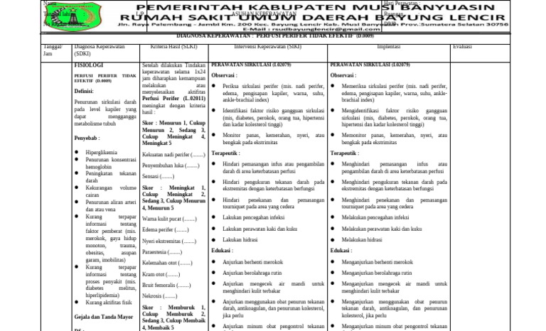 D.0009. Perfusi Perifer Tidak Efektif | PDF