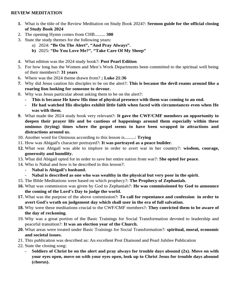 2025 Quiz Questions and Answers | PDF | Jesus | Saint Peter