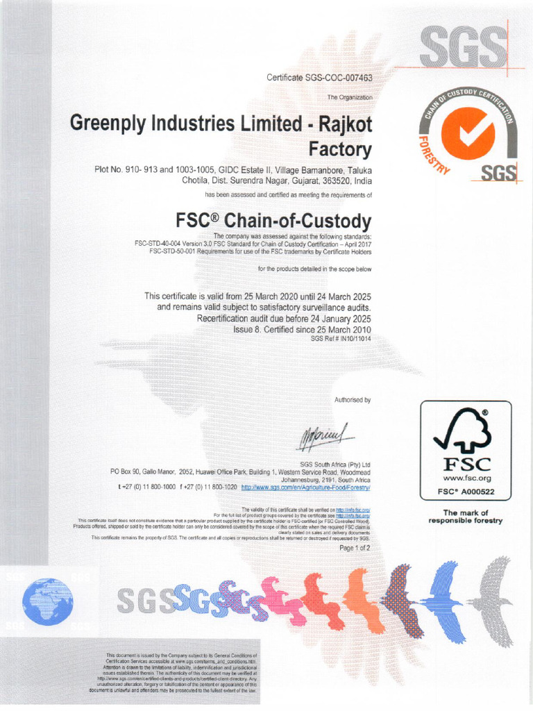FSC Cert 2025 | PDF