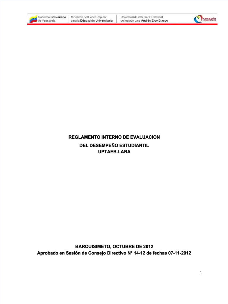 pdf-reglamento-interno-de-evaluacion-del-desempeo-estudiantil-uptaeb-lara_compress | PDF ...