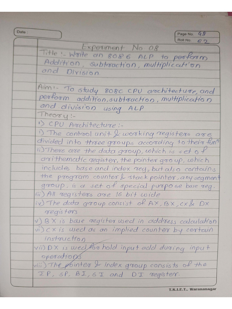 DSMP Experiment No.8 | PDF