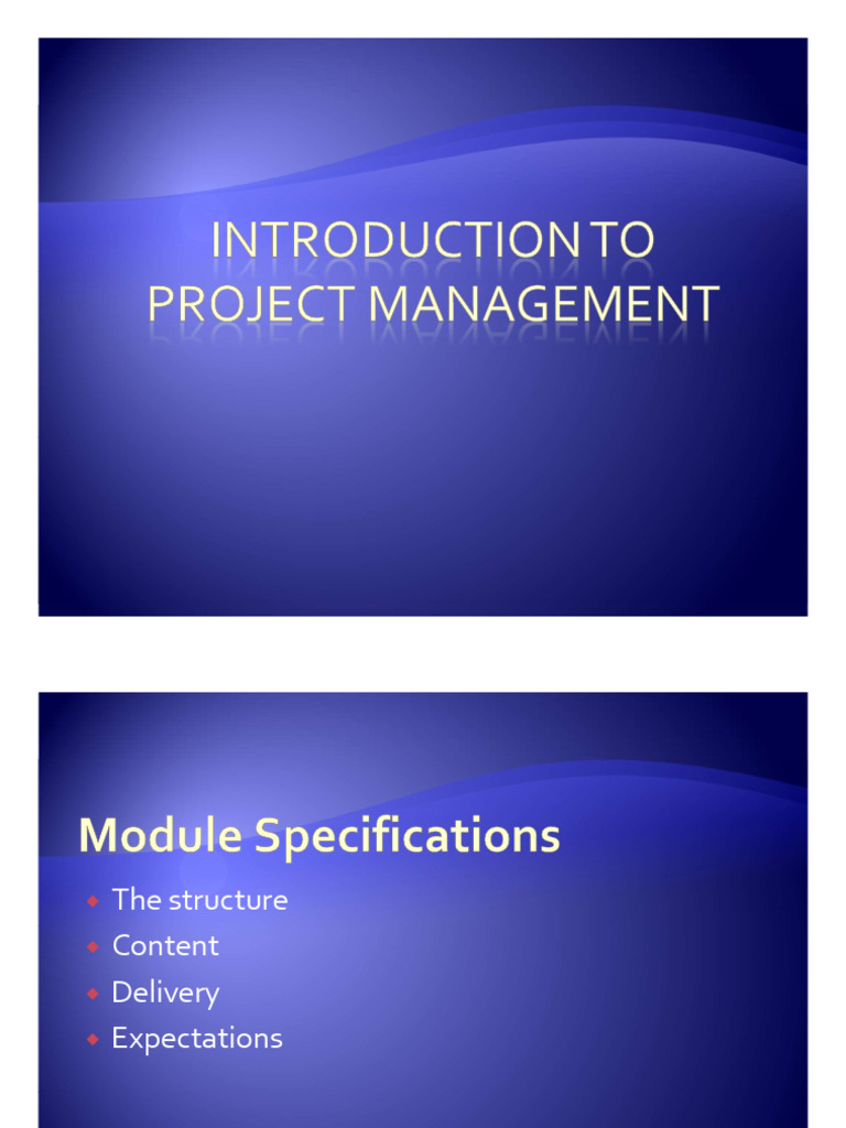 Topic 1 and 2 Project Management Introduction Context and Strategy ...