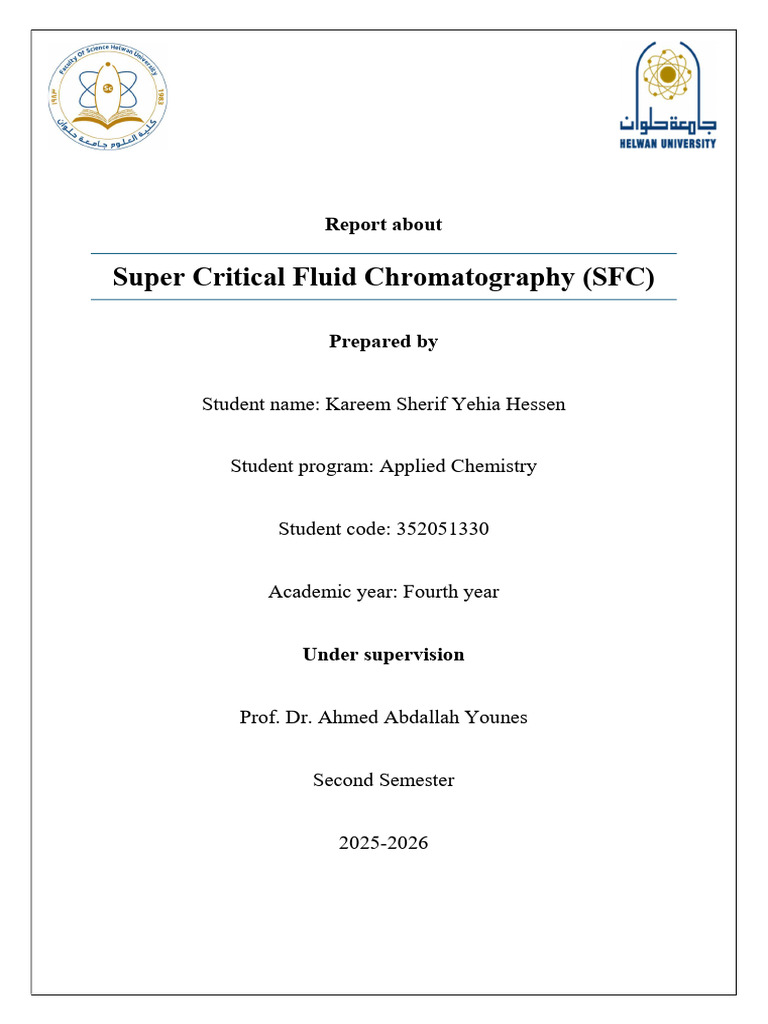 Final Report SFC | PDF | Supercritical Fluid | High Performance Liquid ...