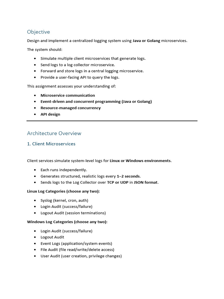 Walkin Drive - Centralized Logging System Using Java or Golang Microservices and Docker | PDF ...