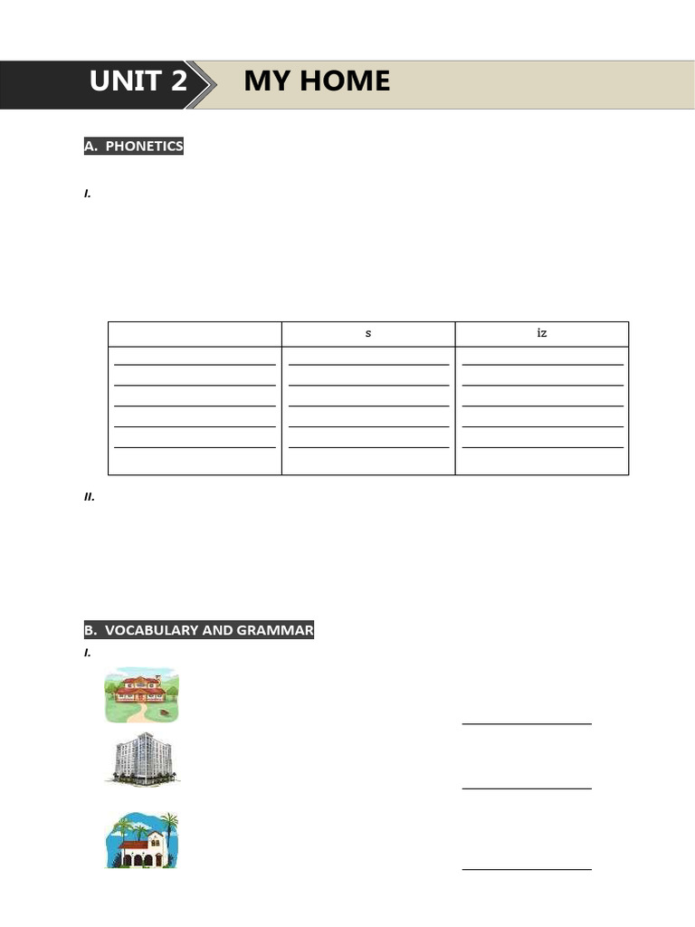 Unit 2 Grade 6 (1) | PDF | Bathroom | Bedroom