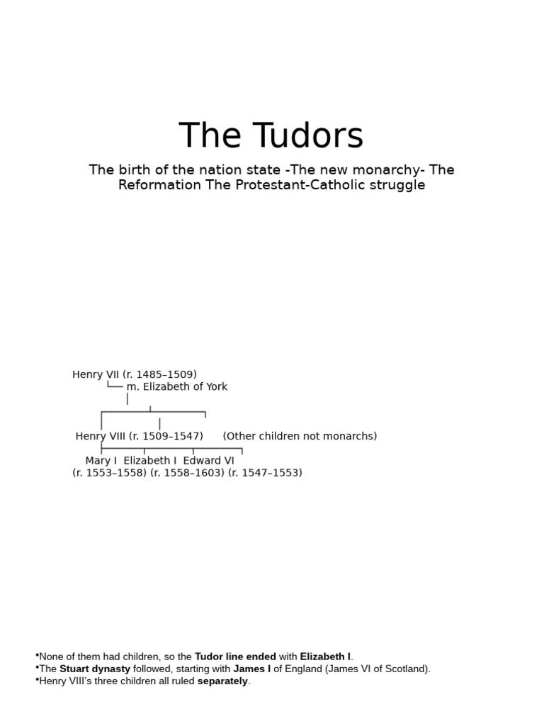 The Tudor Dynasty: Monarchy and Reformation | PDF | House Of Tudor ...