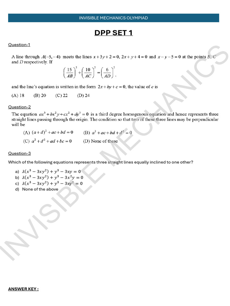 DPP SET 1 | PDF