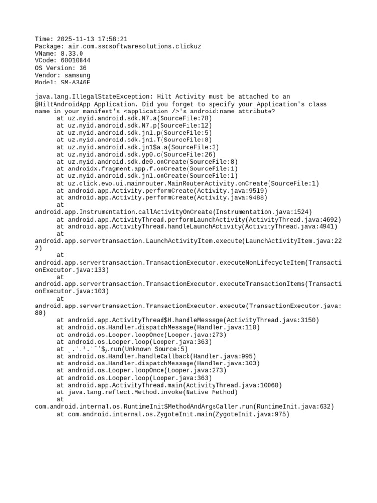 Error Log Jy.x.separation - Eeau.lodc | PDF | Android (Operating System ...