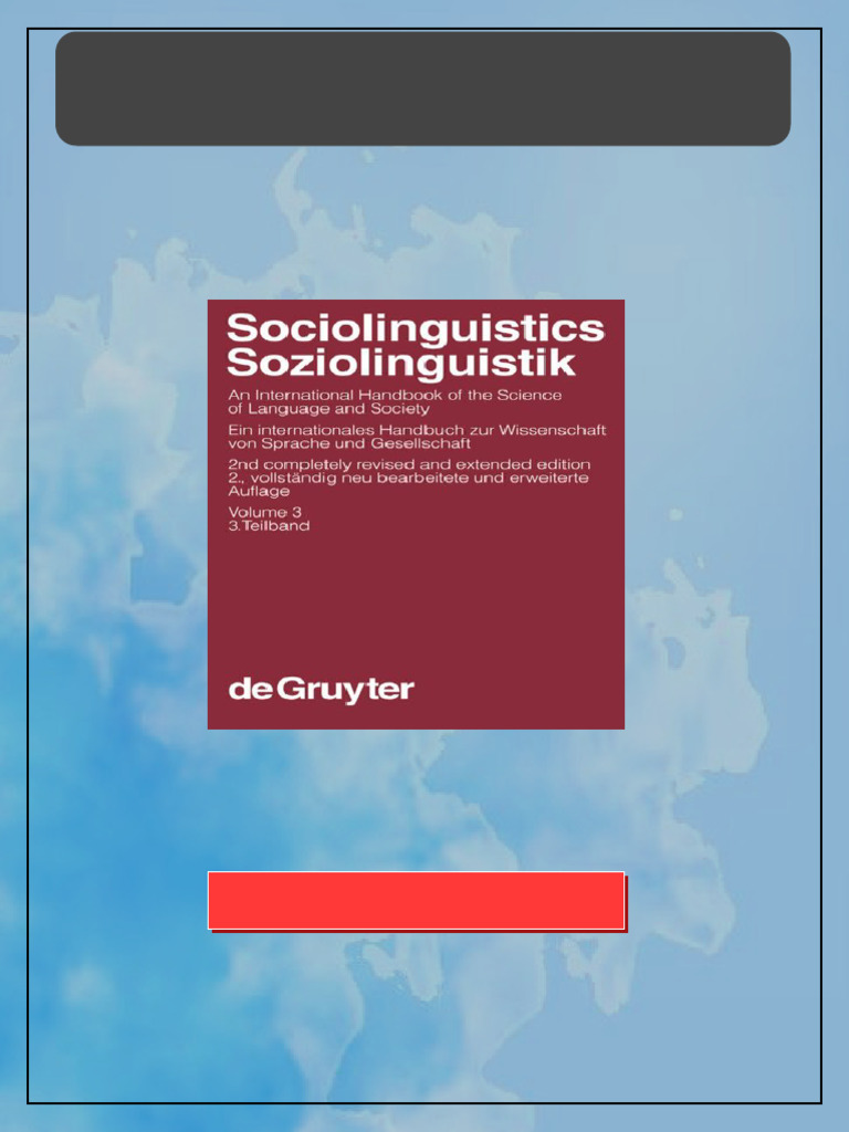 Sociolinguistics Soziolinguistik 2nd Edition Ulrich Ammon digital ...