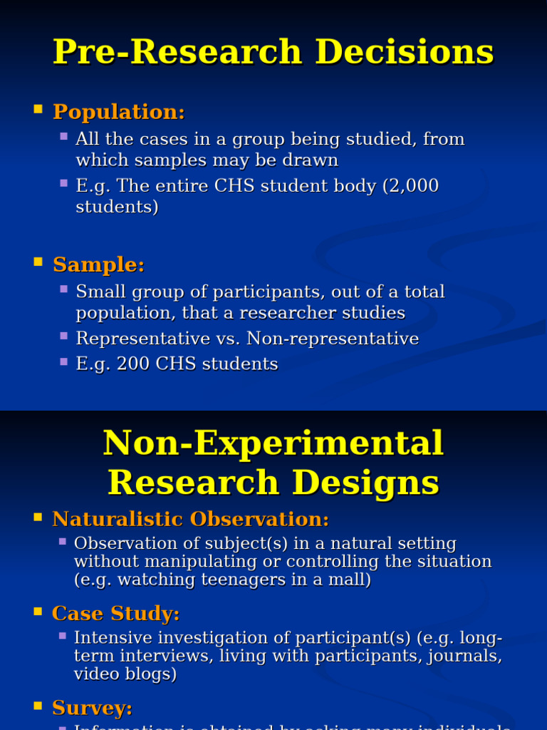 Non-Experimental Research Designs Tamene 1 | PDF | Survey Methodology ...