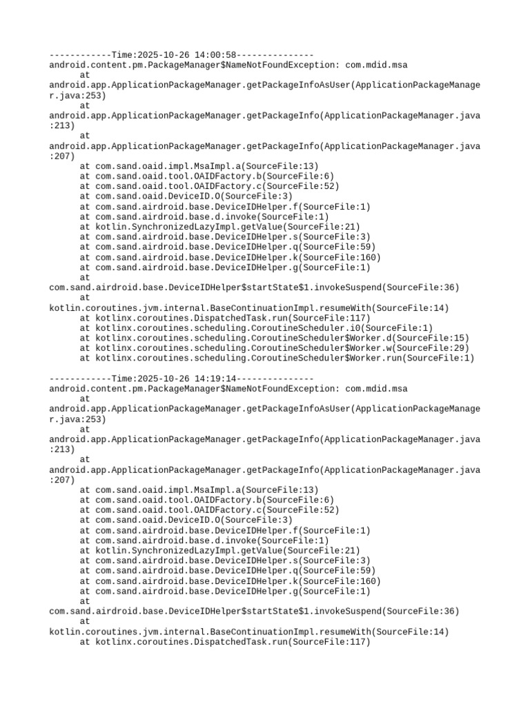 Android PackageManager Exception Guide | PDF