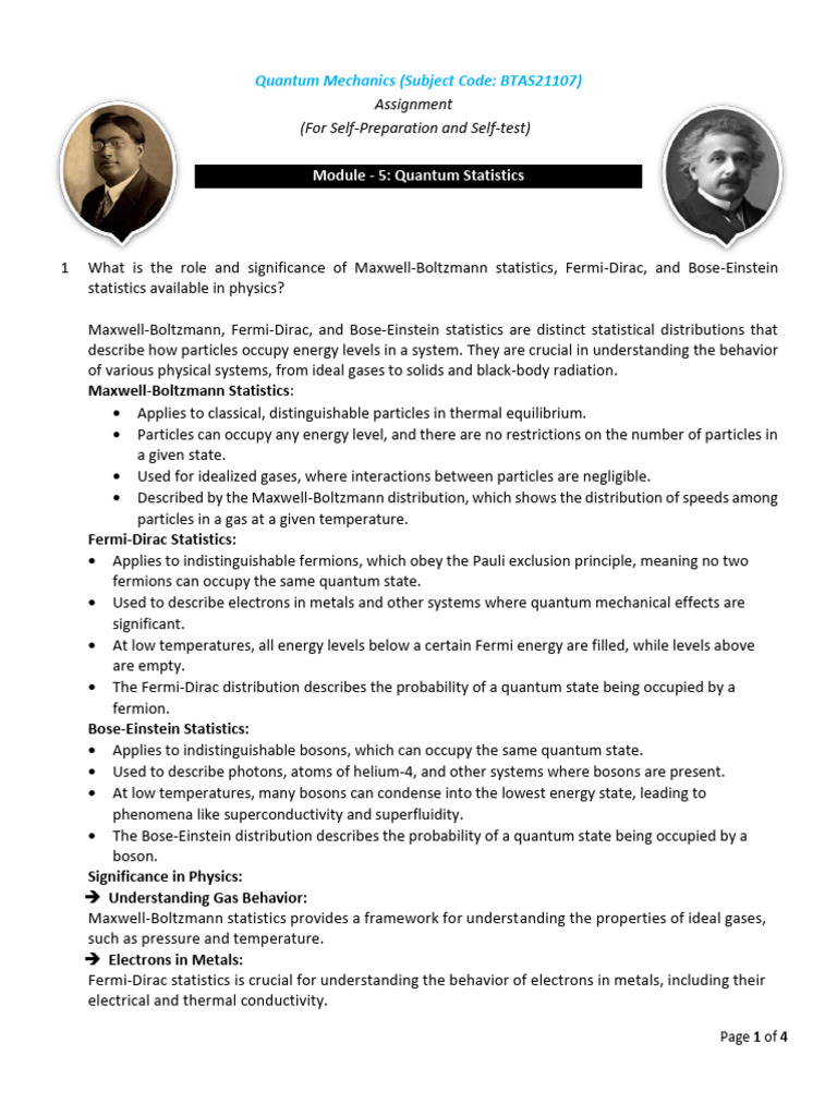 Quantum Statistics in Physics Explained | PDF | Superconductivity | Boson