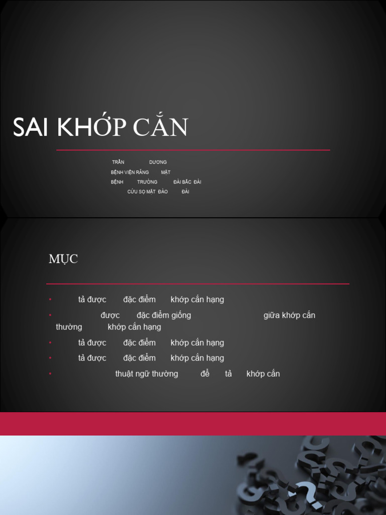 Sai Khớp Cắn Theo Anngle - Angle Classification | PDF