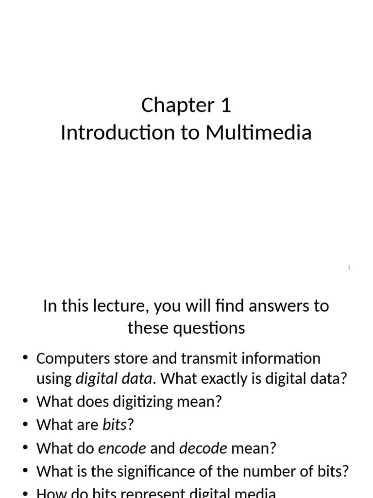 Chapter1 | PDF | Data Compression | Information And Communications Technology