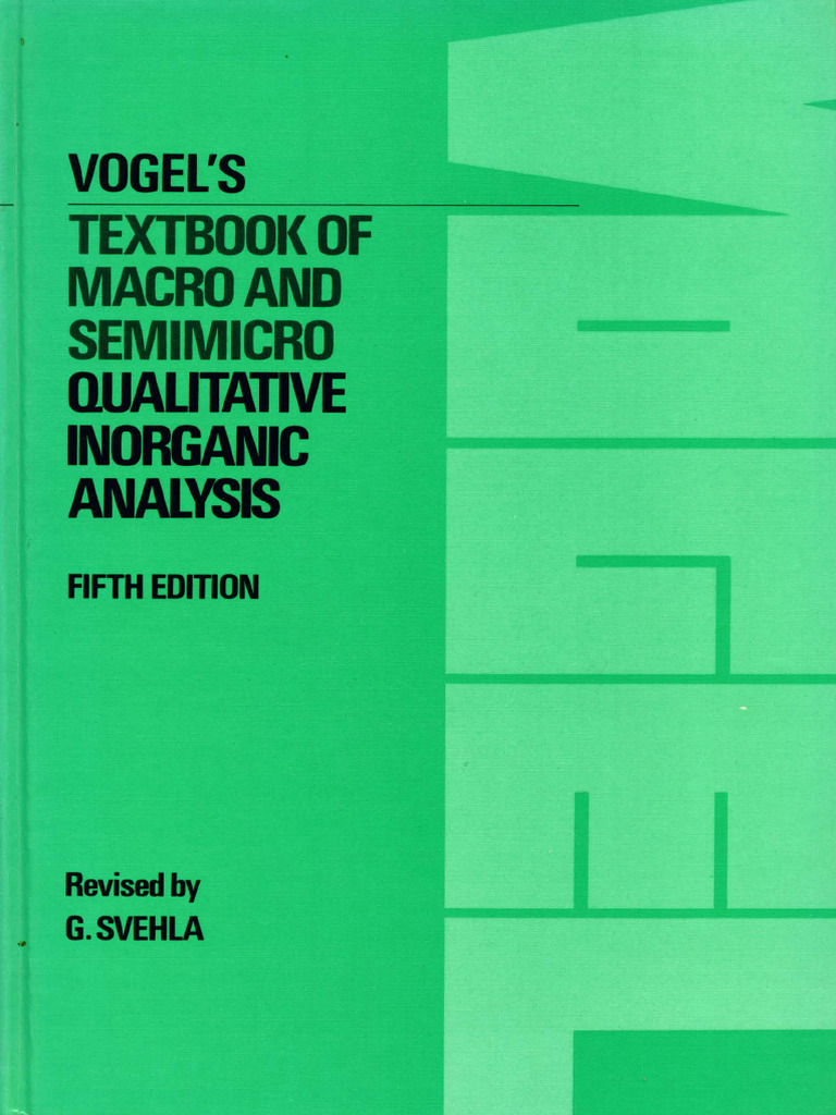Vogel's Qualitative Inorganic Analysis 5th Ed. ( PDFDrive.com ) | PDF