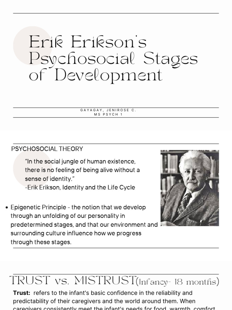 Erik Eriksons Psychosocial Stages of Development | PDF | Human Life ...
