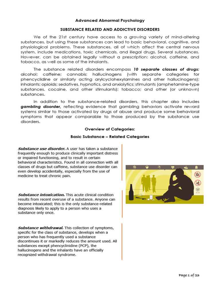Substance Use and Addiction Disorders | PDF | Substance Abuse | Caffeine