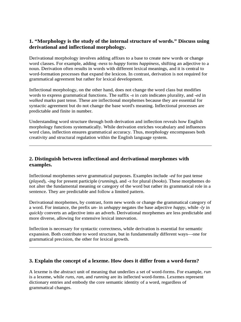 Word Structure 227 | PDF | Morphology (Linguistics) | Word