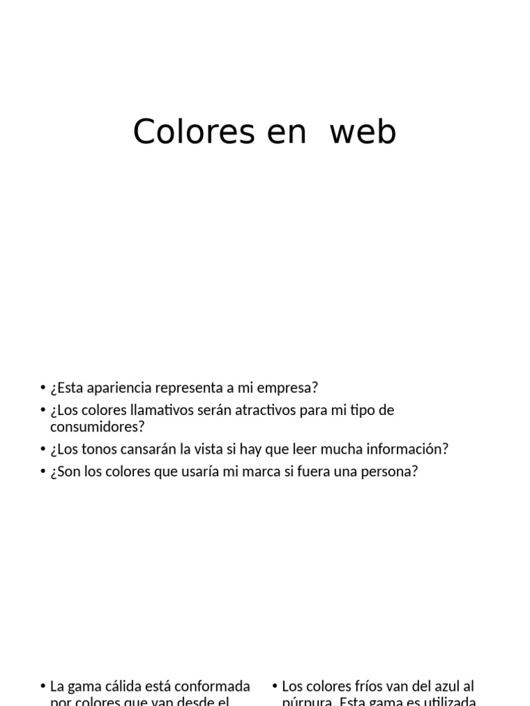 Guía de Colores para Páginas Web | PDF | Color | Verde