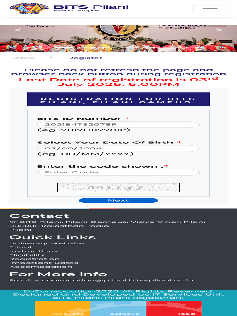 Registration Convocation 2025 | PDF